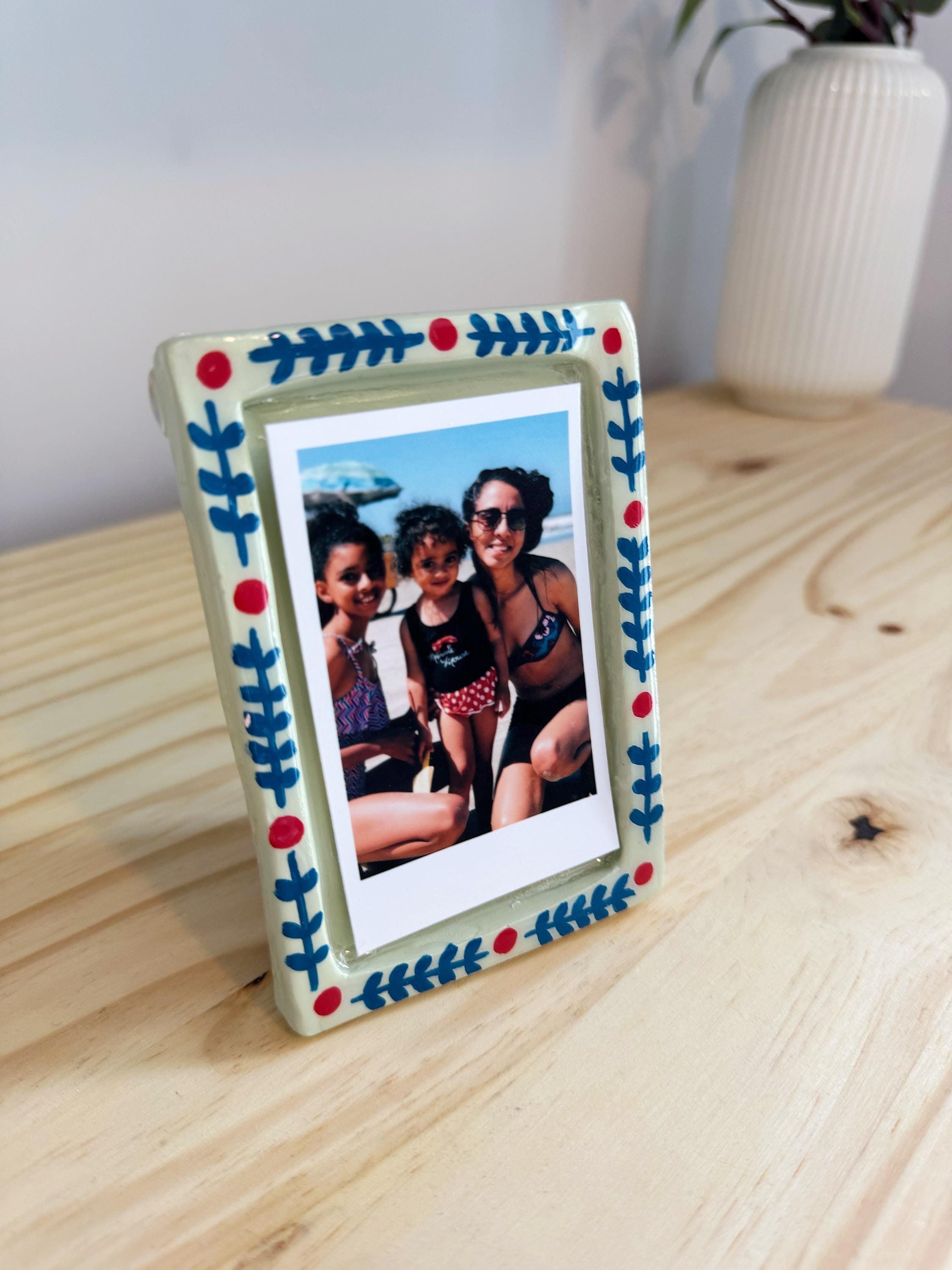Handmade Ceramic Polaroid Photo Frame – Rustic Folk Art-inspired Design ...