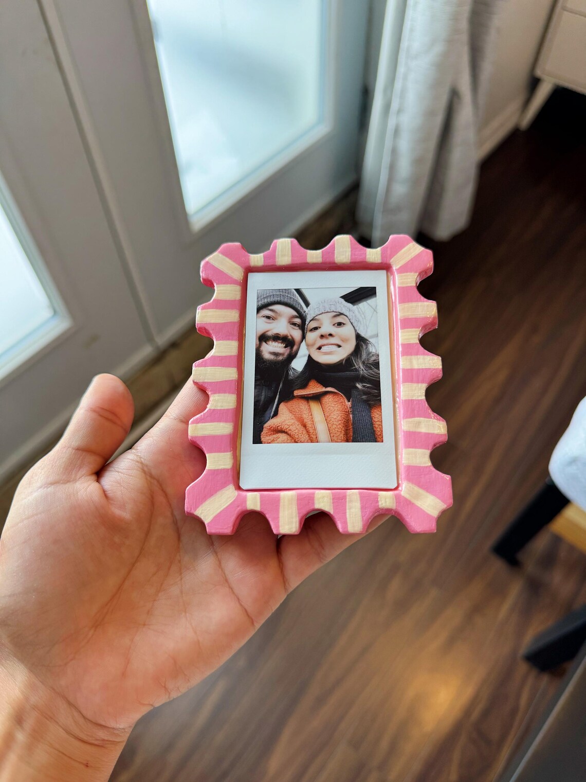 Handmade Ceramic Polaroid Photo Frame – Playful Pink With Wavy Edge Design - Etsy