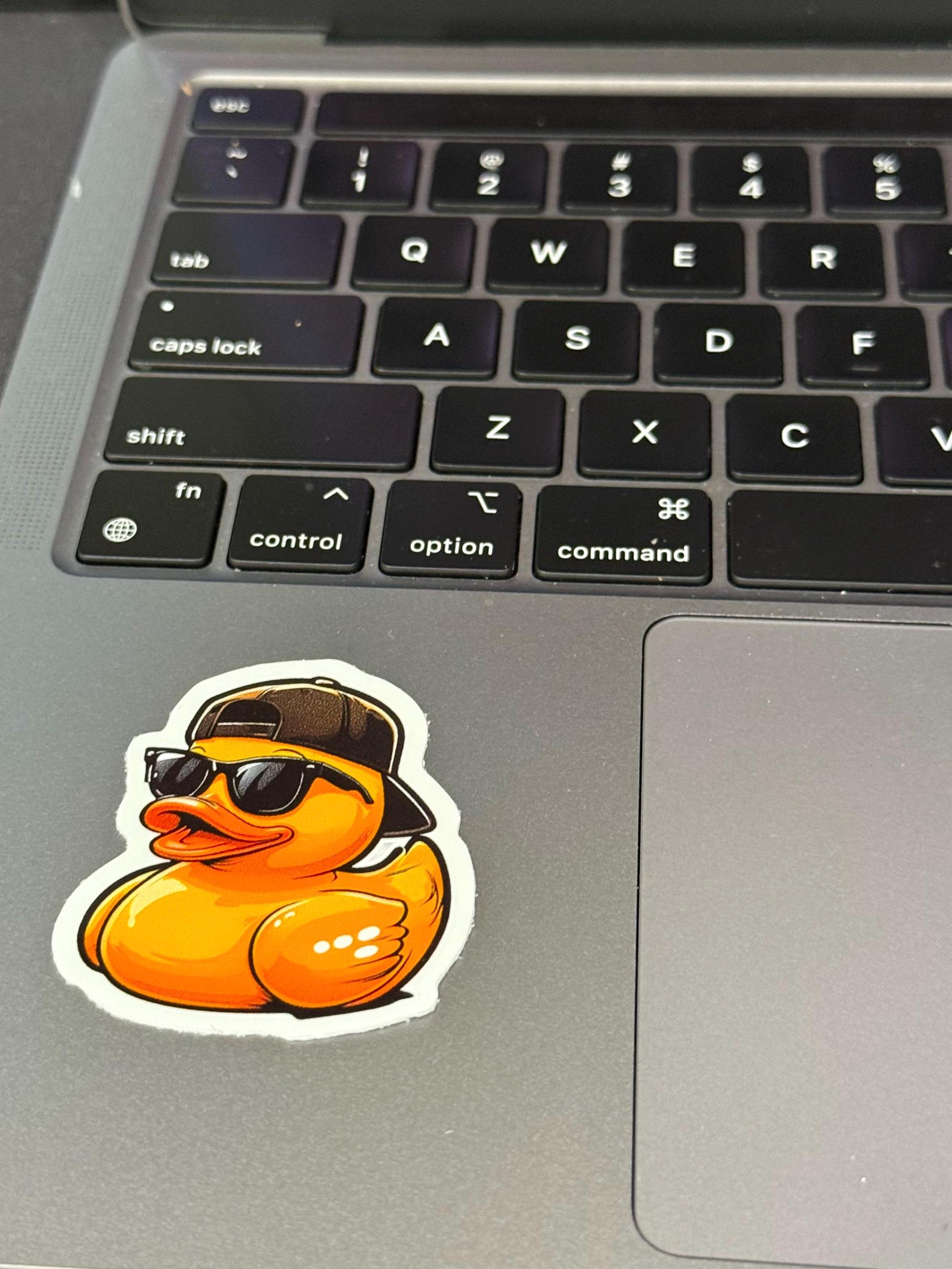Cool Rubber Duck Vinyl Sticker – Duck With Sunglasses and Backwards Hat ...