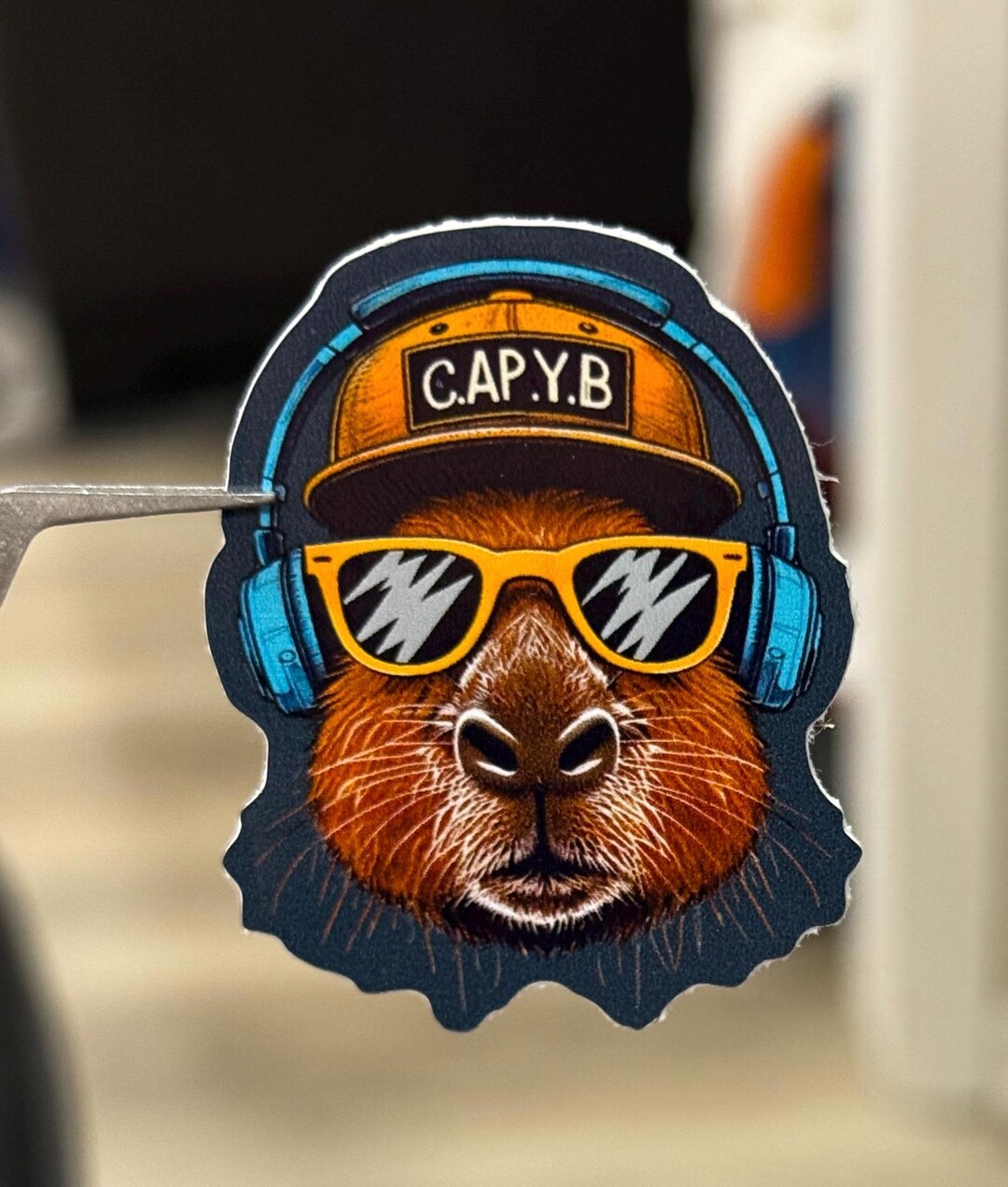 Capybara Sticker: Capy B in Hat, Headphones & Sunglasses - Etsy
