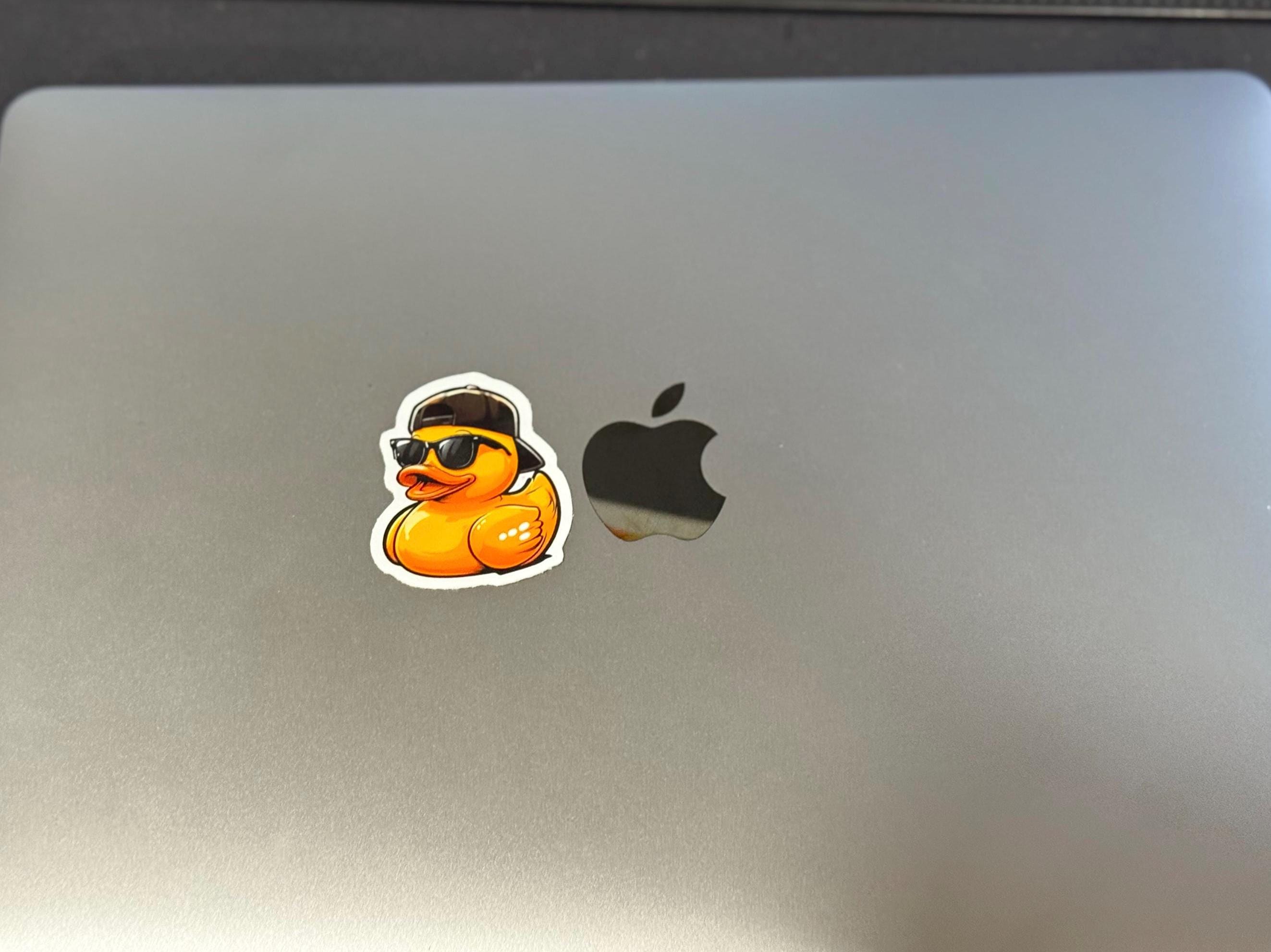 Cool Rubber Duck Vinyl Sticker – Duck With Sunglasses and Backwards Hat ...