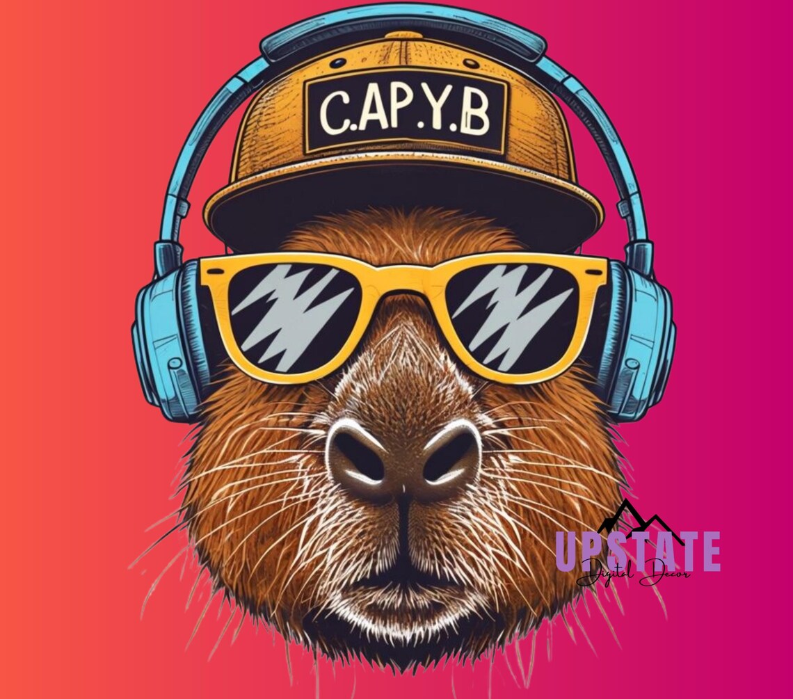 Capybara Urban Vibe SVG & PNG | Sunglasses and Headphones Digital Art ...