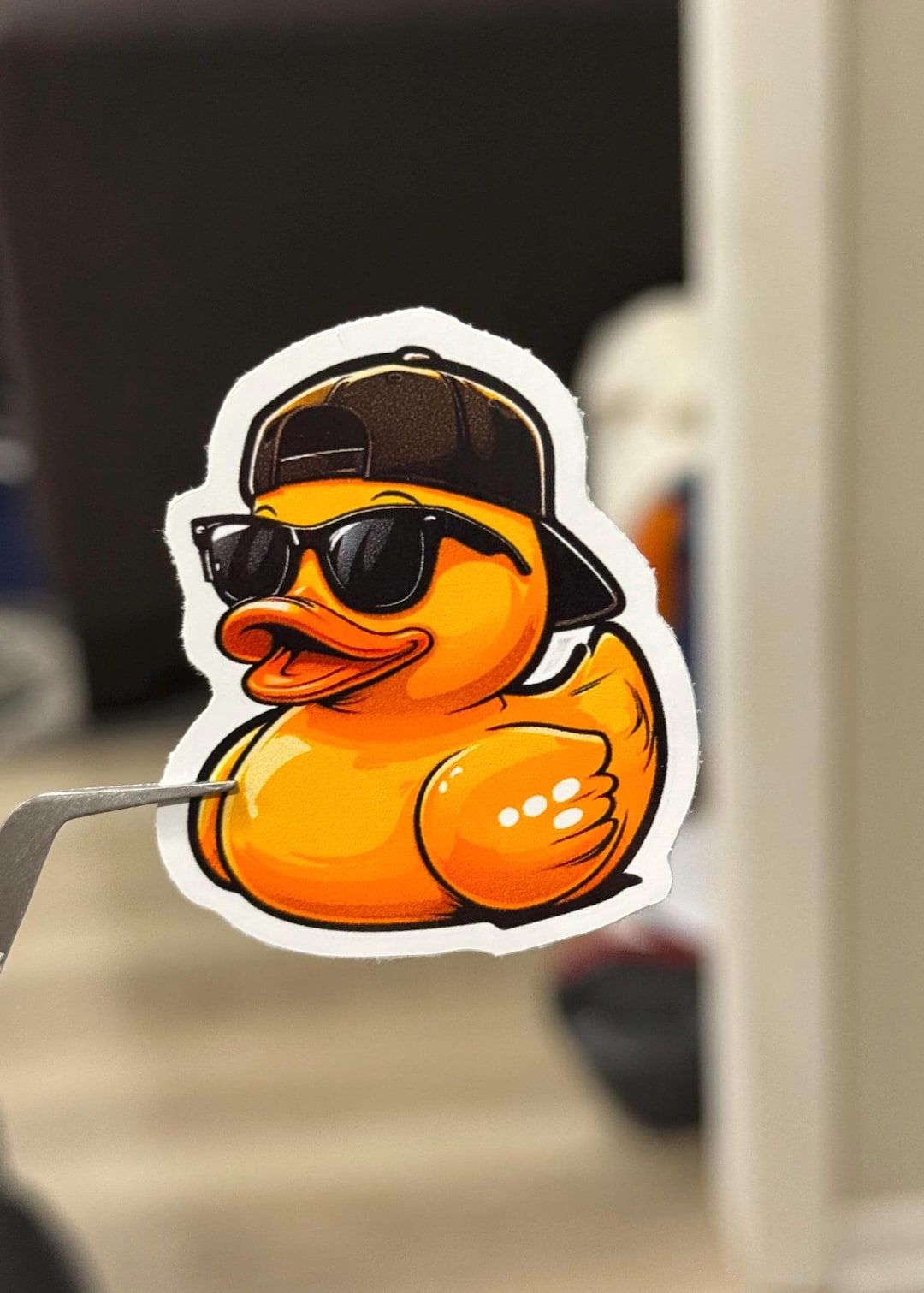 Cool Rubber Duck Vinyl Sticker – Duck With Sunglasses and Backwards Hat ...