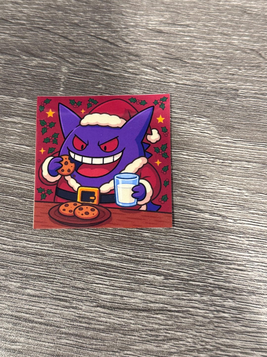 Gengar Dressed as Santa Eating Cookies and Milk - Etsy