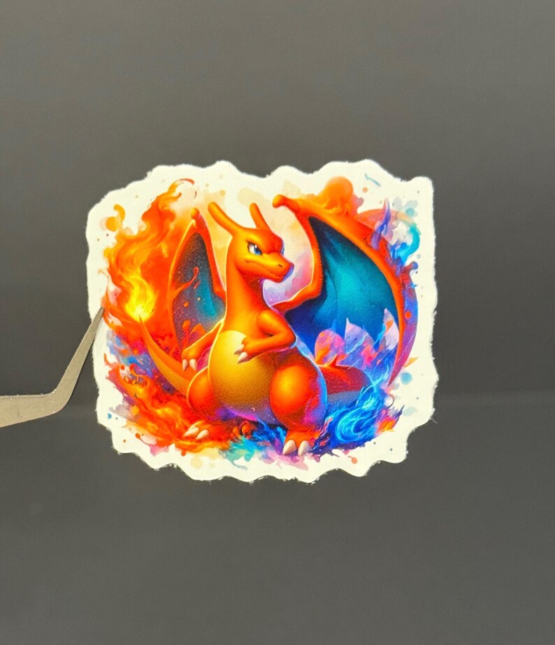 Charizard Flaming Watercolor Sticker, Pokémon Inspired Vinyl, Decal ...