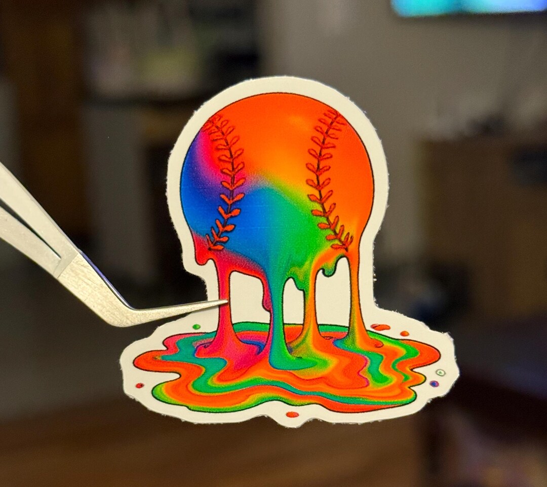 Drip Baseball Sticker | Baseball Drip Trend| Colorful Baseball Decal ...