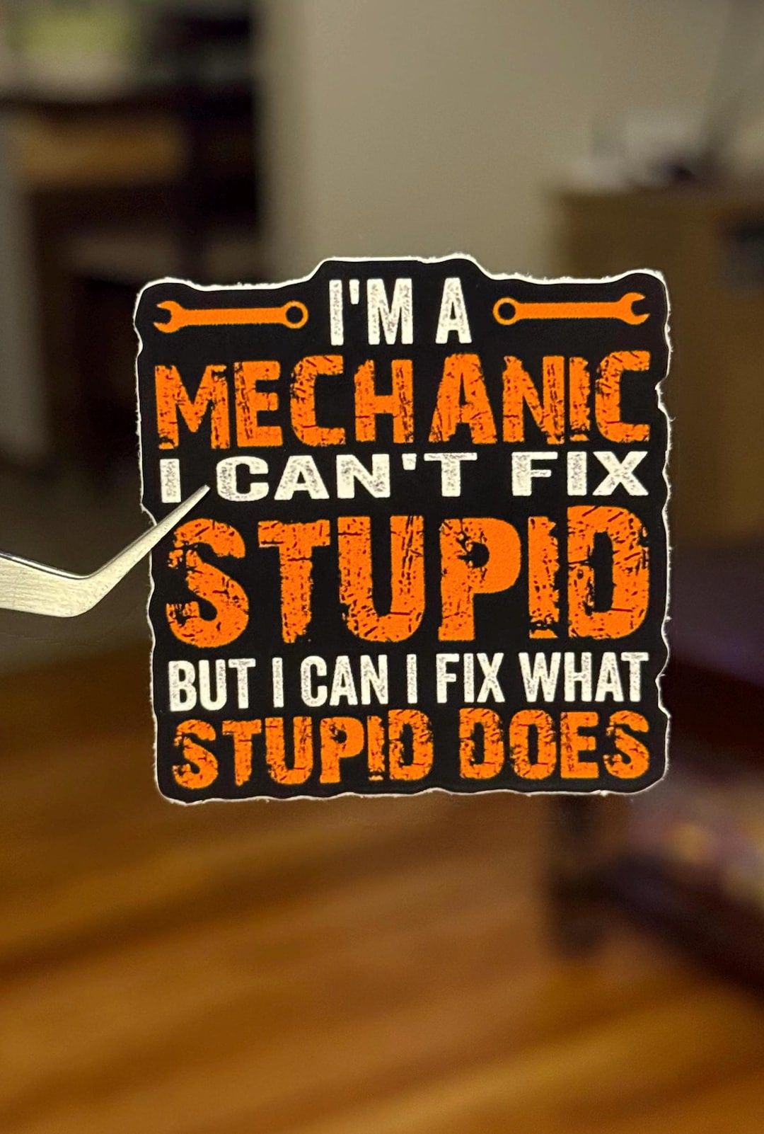 Funny Mechanic Sticker: I Can't Fix Stupid - Waterproof Vinyl Decal - Etsy