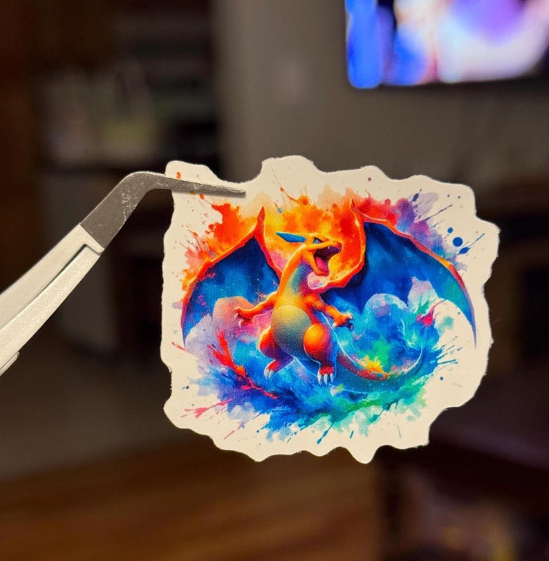 Charizard Flying Vinyl Sticker – Watercolor Style Waterproof Decal for ...