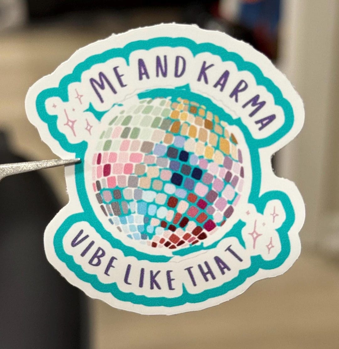 Me and Karma Waterproof Lyric Stickers: Eras Inspired Vinyl Decals - Etsy