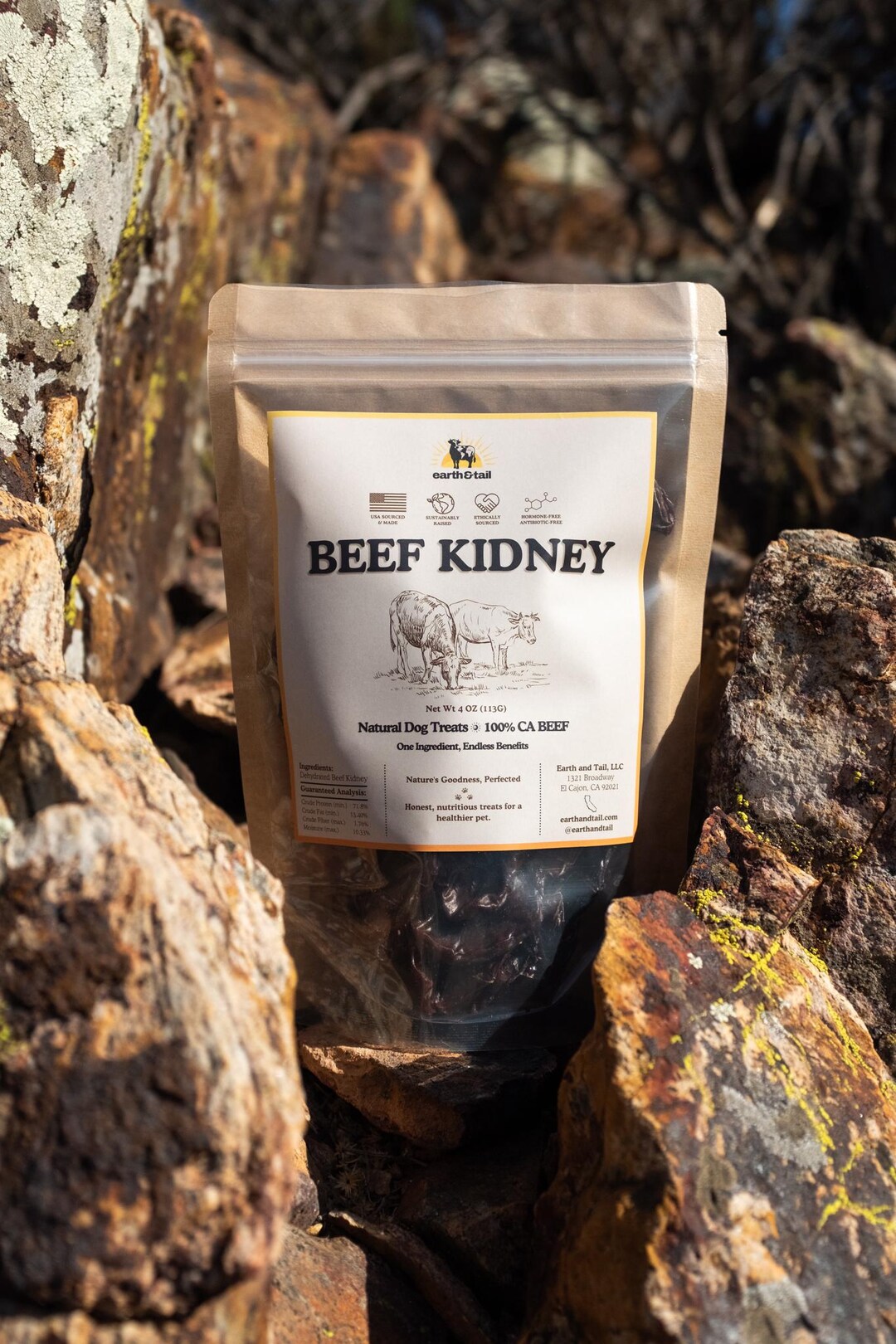 Earth & Tail Beef Kidney Dog Treats – Single-ingredient, High-protein ...