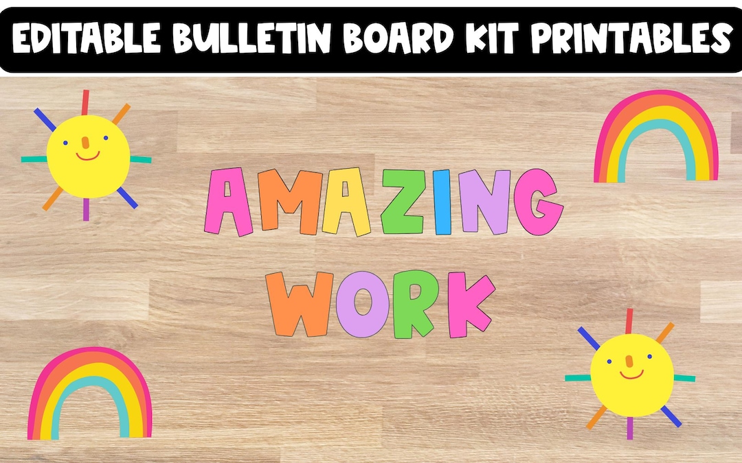 Amazing Work Editable Bulletin Board Kit - Etsy