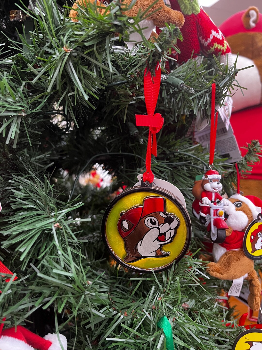 Buc-ee the Beaver Christmas Tree Ornament With Red Ribbon - Etsy