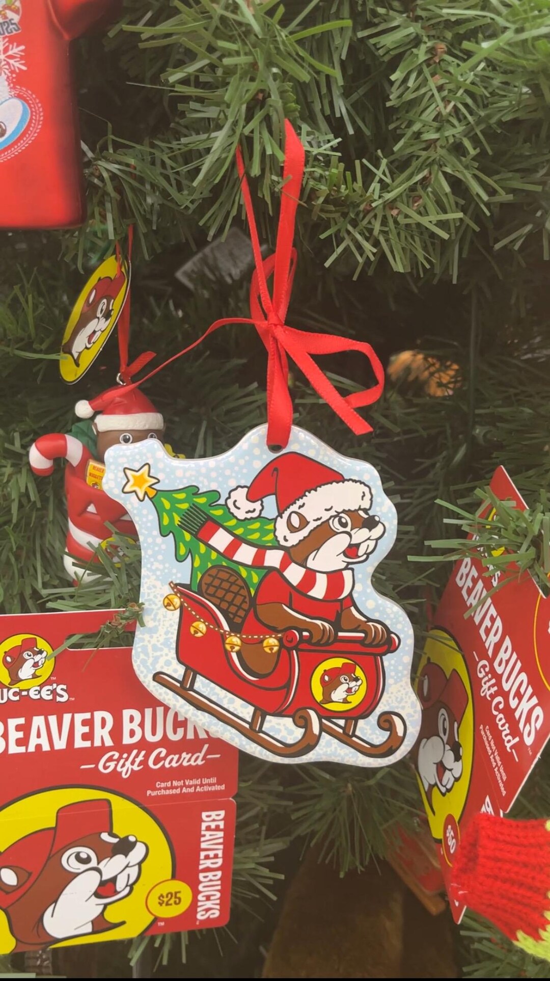 Buc-ee's Ceramic Christmas Ornament, Santa Hat, Sleigh - Etsy