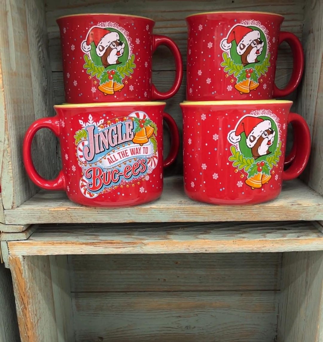 Buc-ee's Christmas Mug – Beaver Logo & Jingle All the Way Design, 16oz ...