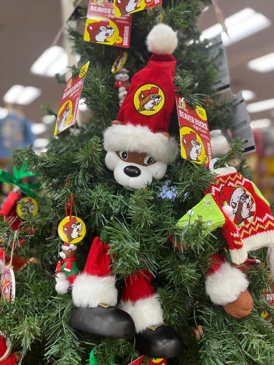 Buc-ee the Beaver in A Santa Suit and Hat, Christmas Tree Topper ...