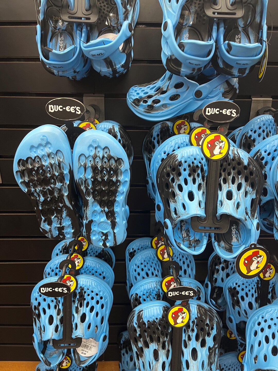 Kids Buc-ees Clogs, Blue Swirl Foam Shoes, Lightweight Sandals, Slip On ...
