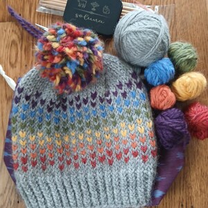 Rainbow Wool Alpaca Hat Knitting Kit: All-inclusive DIY Project - Etsy