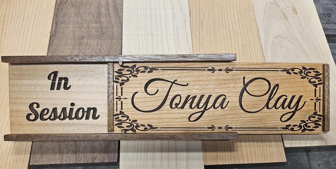 Wooden Office Door Sign: Sliding Status, Maple Walnut Cherry - Etsy