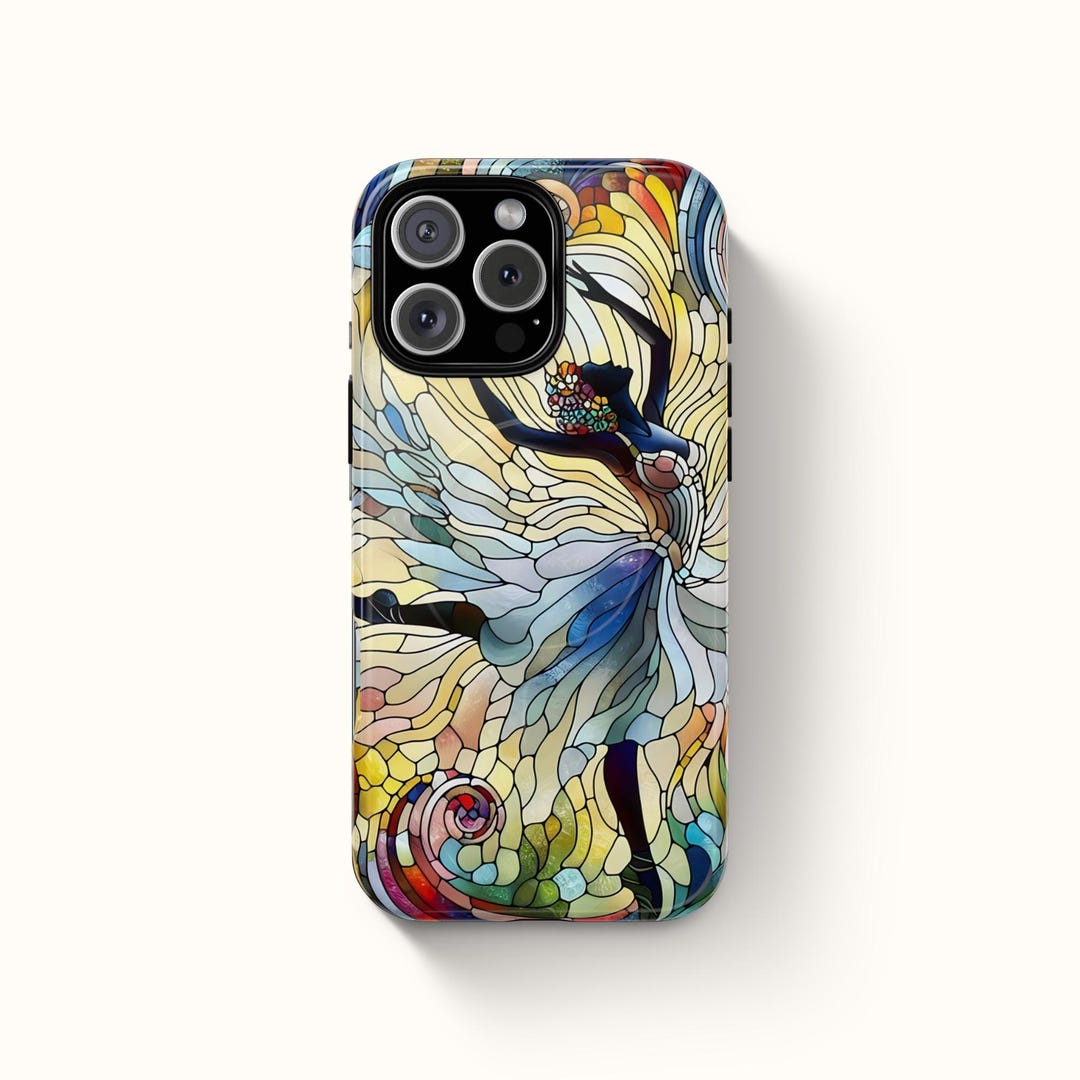 Stained Glass Effect Ballerina iPhone Case Artistic Dancer Magsafe ...
