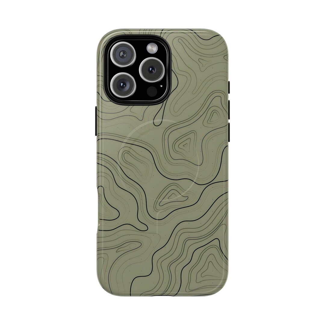 Topographic Phone Case | Tough Magnetic Cover for iPhone 16, 15, 14 Pro ...
