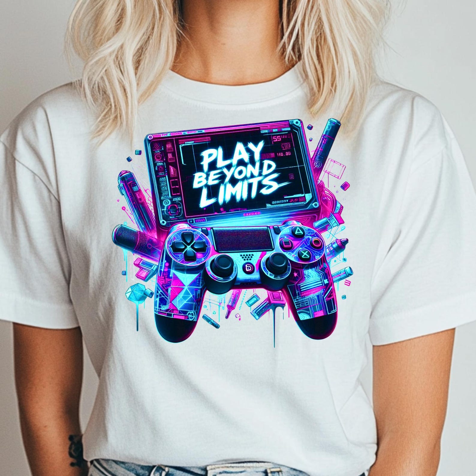 Neon Game Controller PNG: Sublimation Designs (digital Download) - Etsy