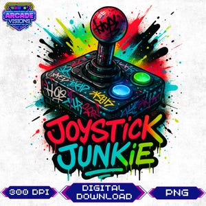 Retro Gaming Graffiti Art Print: Joystick Junkie Gamer Room Decor ...