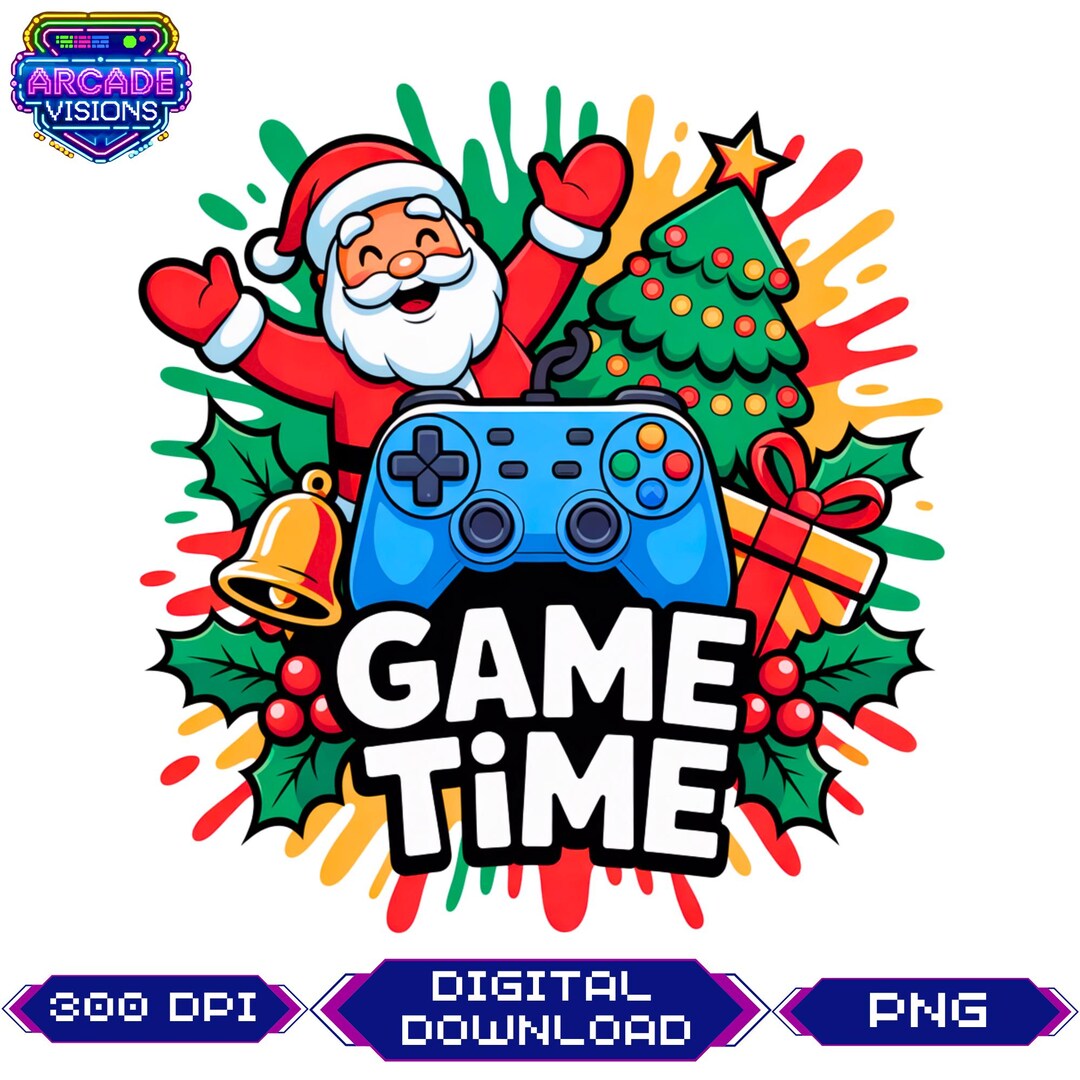 Game Time Christmas PNG, Christmas Game Controller PNG, Gaming Xmas ...