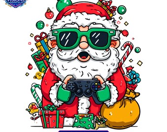 Christmas Santa Gamer PNG, Gamer Christmas Clipart, Funny Christmas Png ...