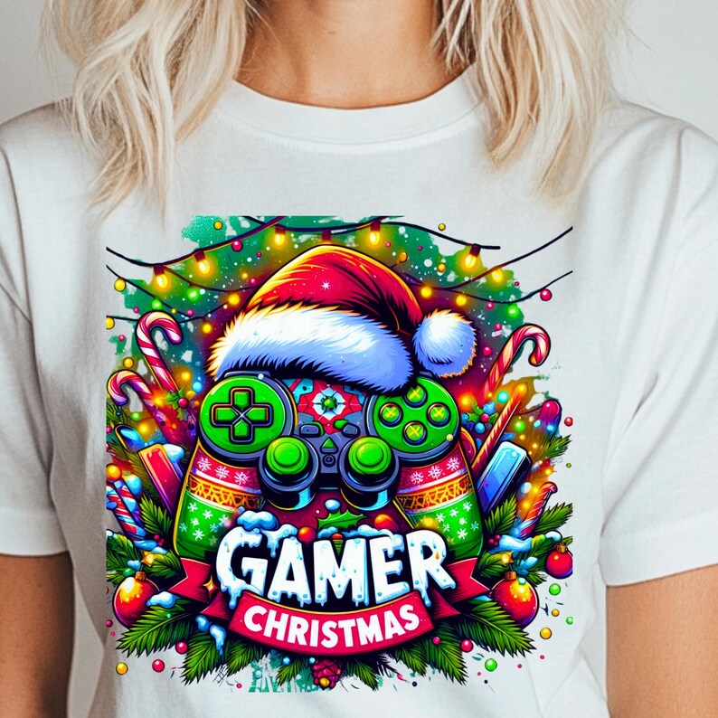 Christmas Gamer PNG, Game Controller Sublimation Design (digital ...