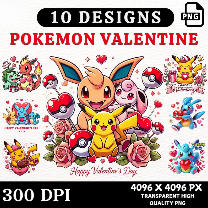 Cartoon Valentine PNG Bundle, Anime Characters (digital Download) - Etsy