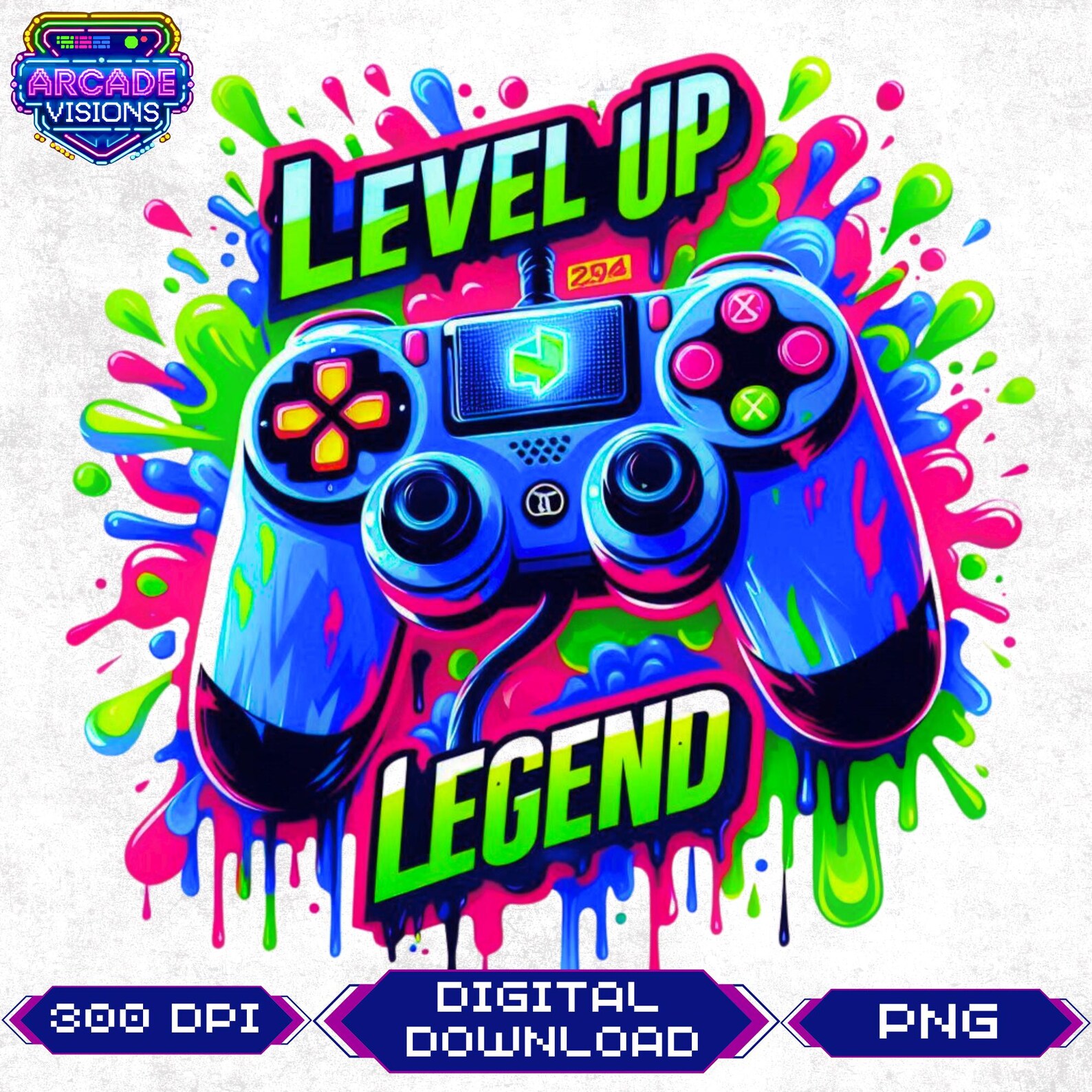 Level up Graffiti PNG: Birthday Gamer Design (digital Download) - Etsy