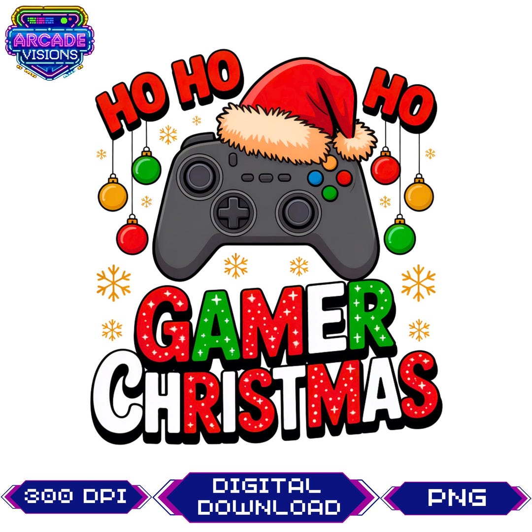 Retro Christmas Gaming Controller PNG, Gaming Christmas PNG, Video Game ...