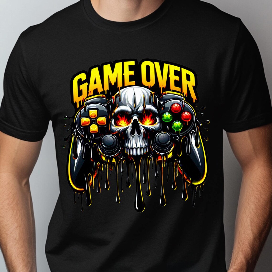 Game Over Skull PNG Design for Sublimation DTF - Etsy