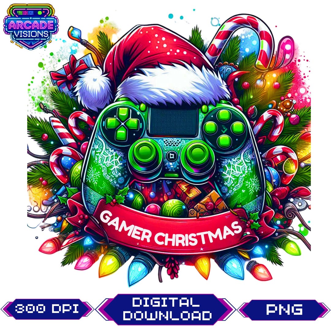 Gamer Christmas Controller PNG, Sublimation Design (digital Download ...