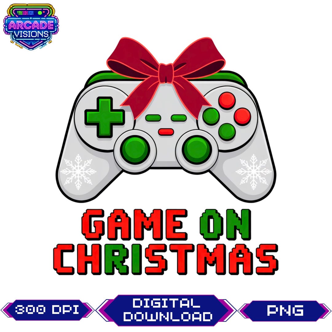 Gamer Christmas Game Controller PNG, Christmas Game PNG Sublimation ...