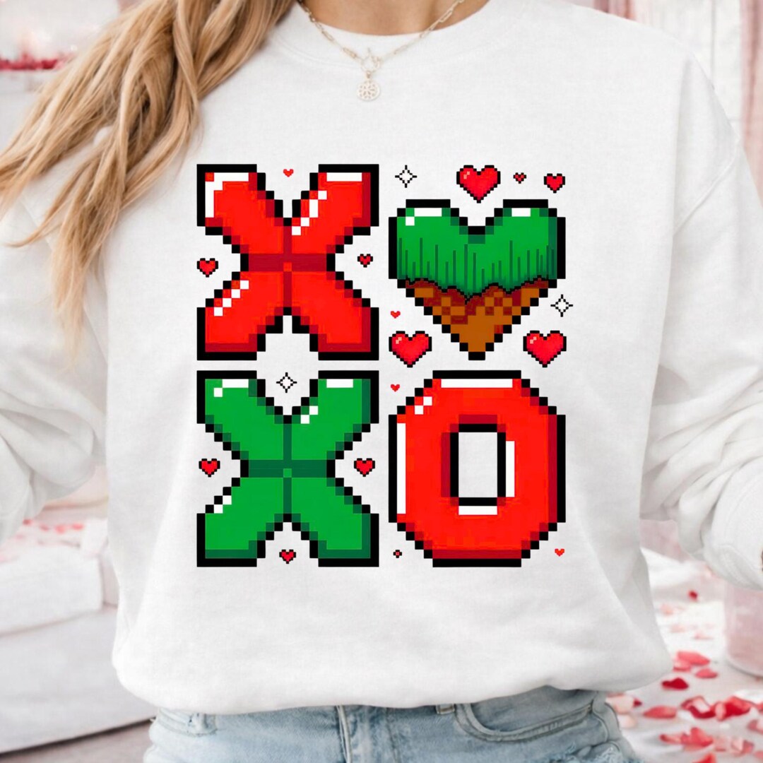Gaming Valentine PNG, XOXO Pixel Art, Gamer Love Design (digital ...