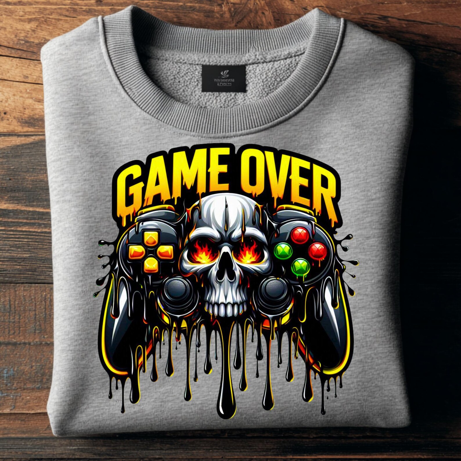 Game Over Skull PNG Design for Sublimation DTF - Etsy
