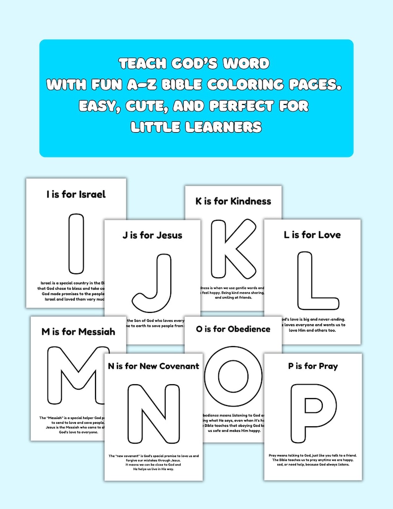 Bible Alphabet Coloring Pages | Christian ABC Printables (PDF Download ...