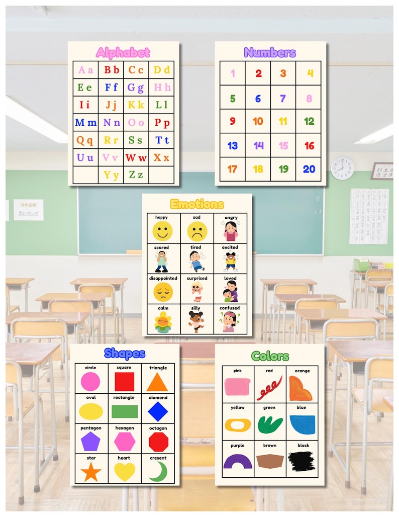 Preschool Educational Posters Printable Bundle | 22 Learning Charts for ...