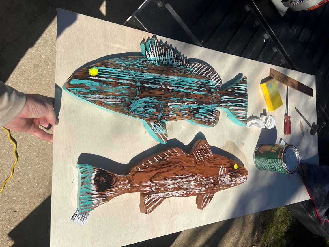 Distressed Wood Grouper Fish Wall Art Sign Coastal Decor Beach House - Etsy