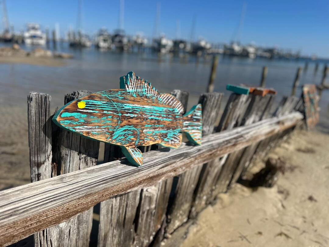 Wooden Grouper Fish Wall Art Sign Hanging. Hand Made and Painted. Cedar ...