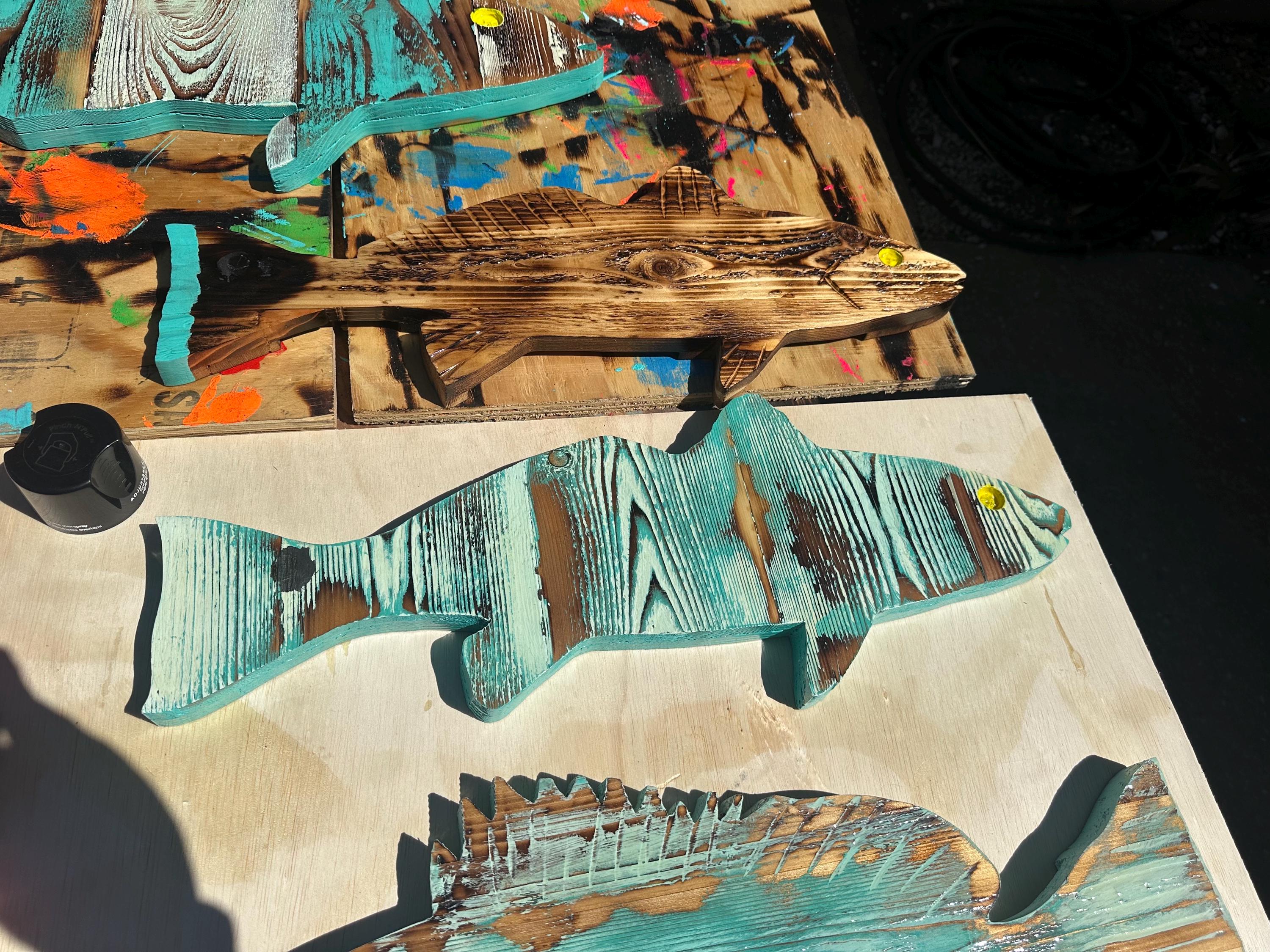 Distressed Wood Red Snapper Fish Wall Art Sign Coastal Decor Beach ...