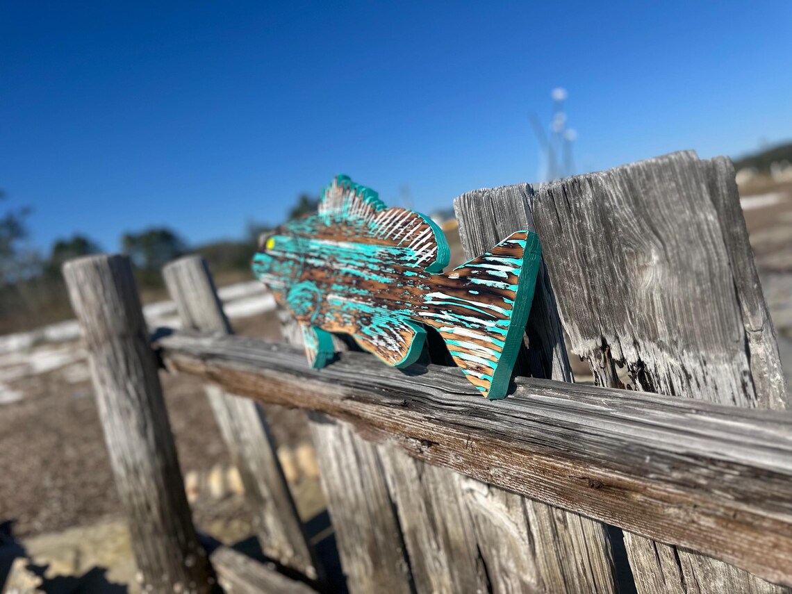 Distressed Wood Grouper Fish Wall Art Sign Coastal Decor Beach House - Etsy