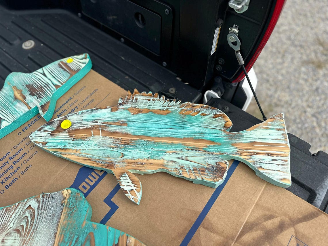 Distressed Wood Grouper Fish Wall Art Sign Coastal Decor Beach House - Etsy