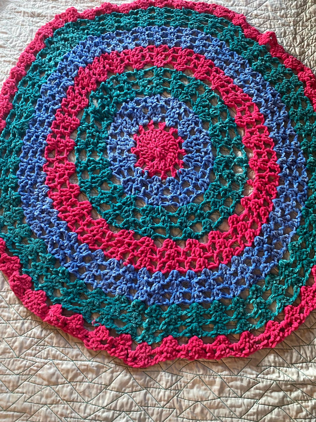 Circular Crochet Blanket - Etsy
