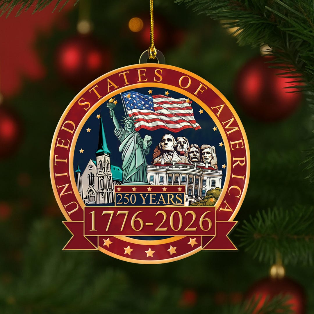 250 Years of America Patriotic Christmas Tree Ornament, Patriotic ...