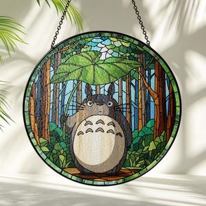 Anime Lover Hobby Stained Glass Acrylic Suncatcher, Ghibli Fan ...