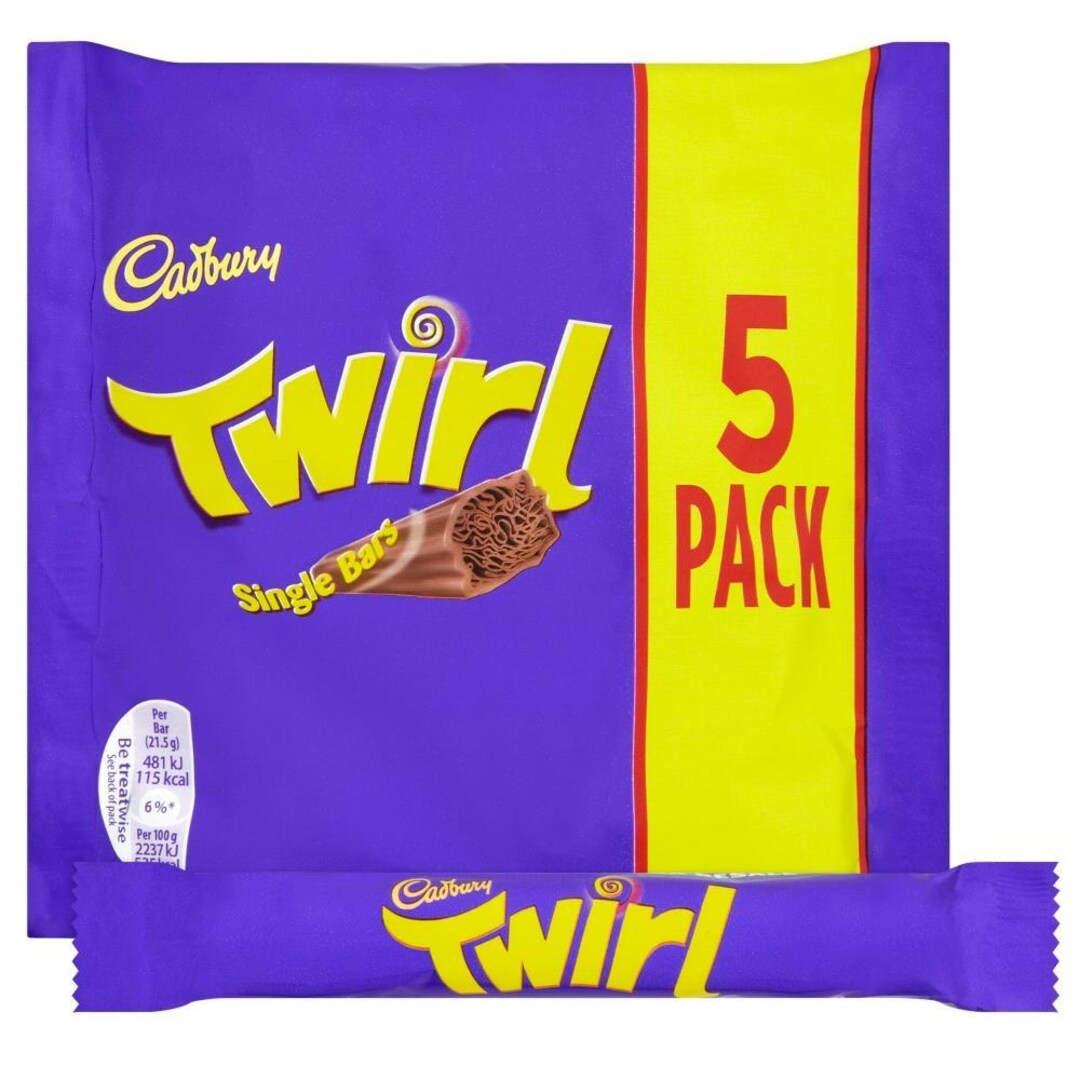 Cadbury Twirl Milk Chocolate Bar 5 Pack 107.5g 20 X (5 X 21.5g) - Etsy ...