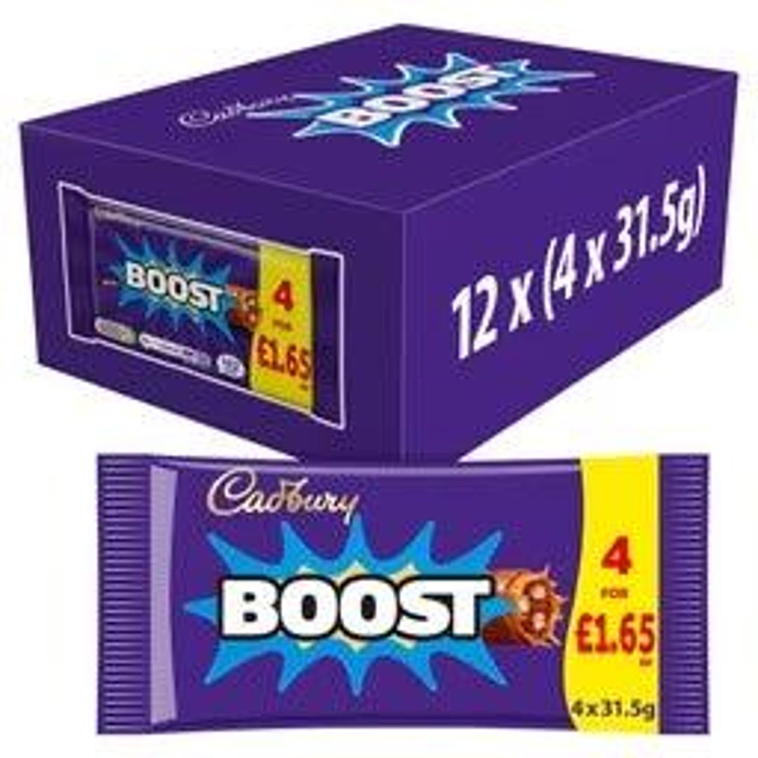 Cadbury Boost Chocolate Bar 4 Pack - 12 X 126g Mulitpacks 12 X (4 X 31 ...