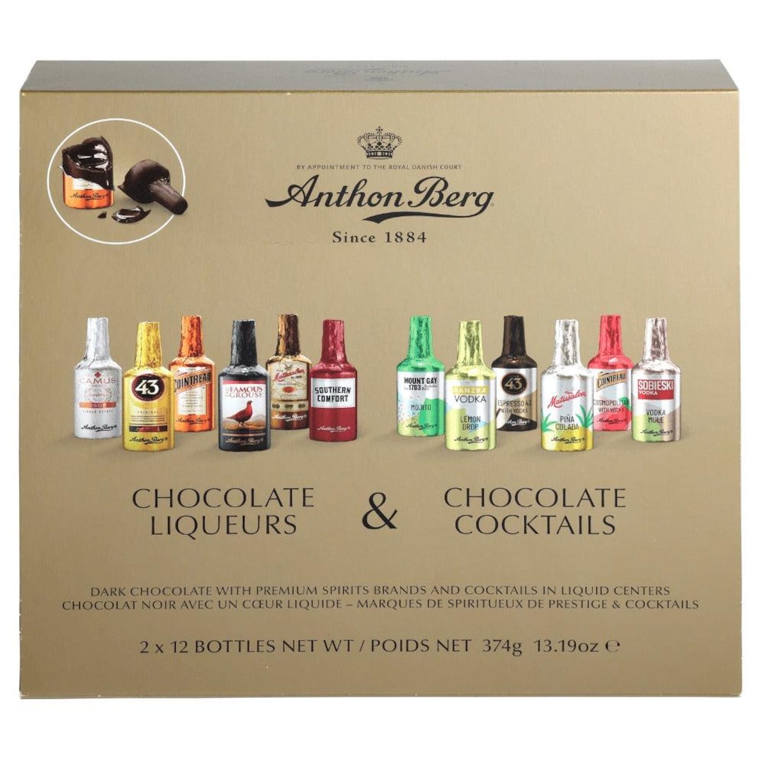 Anthon Berg Chocolate Liqueurs & Chocolate Cocktails 24 Piece Box 374g ...